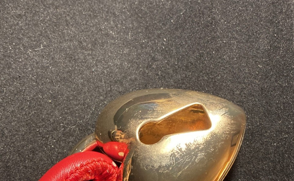 Piper K Red Tie Gold Tone Heart Leopard Pattern Pouch Purse Bag Charm ...