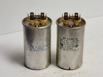 LOT OF 2 MPP CAPACITOR 26UF E205685 SH-25 330VAC 10,000AFC CBB65 | eBay