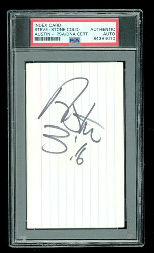 Stone Cold Steve Austin PSA/DNA Signed Index Card Autograph Auto ...