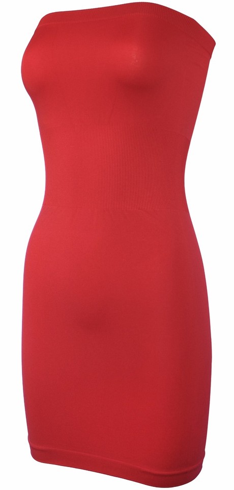 Womens Seamless Strapless Tube Slip Dress Fitted Mini Club Tube ...