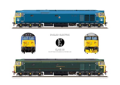 BR Class 50 - 50 Years On The Main Line Vers 4 - Print | eBay UK