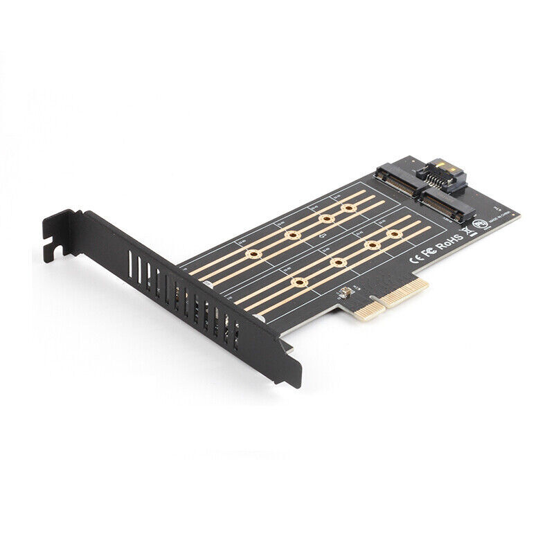 M.2 NGFF to Desktop PCIe x4 x8 x16 Dual SSD PCI Express Adapter Card ...