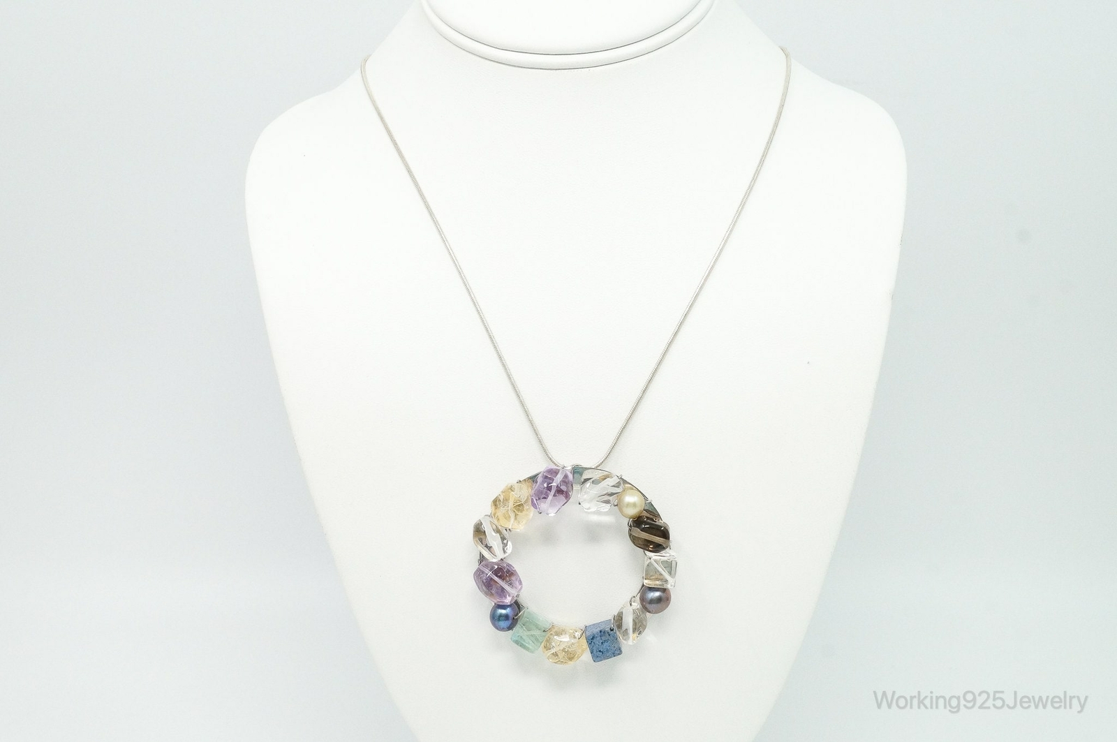 Rare Tracey Mayer Multi Gem Modernist Style Sterling … - Gem