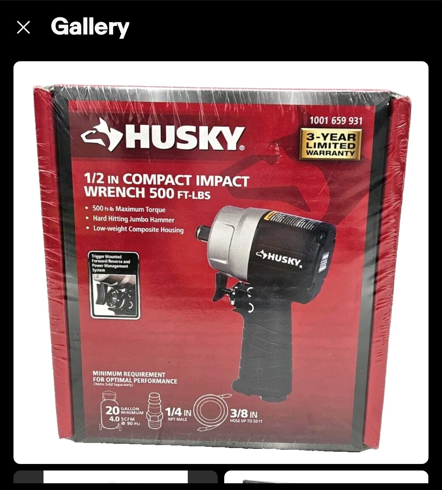 Husky 1/2" Compact Impact! New in box | eBay