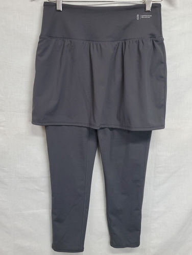 Zuda Skirted Leggings Size S Gray Womens Crop | eBay