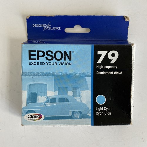 Genuine Epson 79 Light Cyan Ink Cartridge T079520 Sealed Box Exp 08/ ...