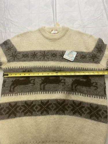 NWT Vintage Brown Bison Wool Knit Sweater Mens Size Large NOS Made In ...