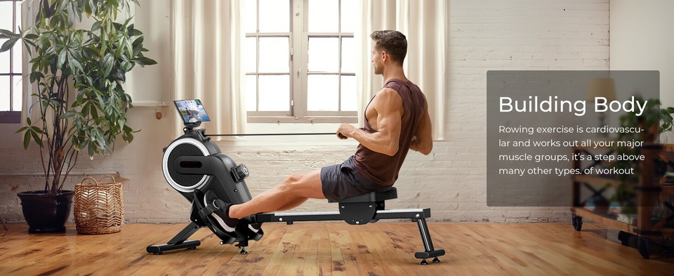 Magnetic Row Rowing Machine Rower 16 Levels Cardio Home Gym Exercise ...