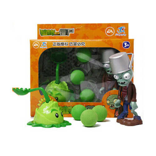 Action Figures Plants Vs. Zombies Kits Peashooter Bucket Zombie Kid ...