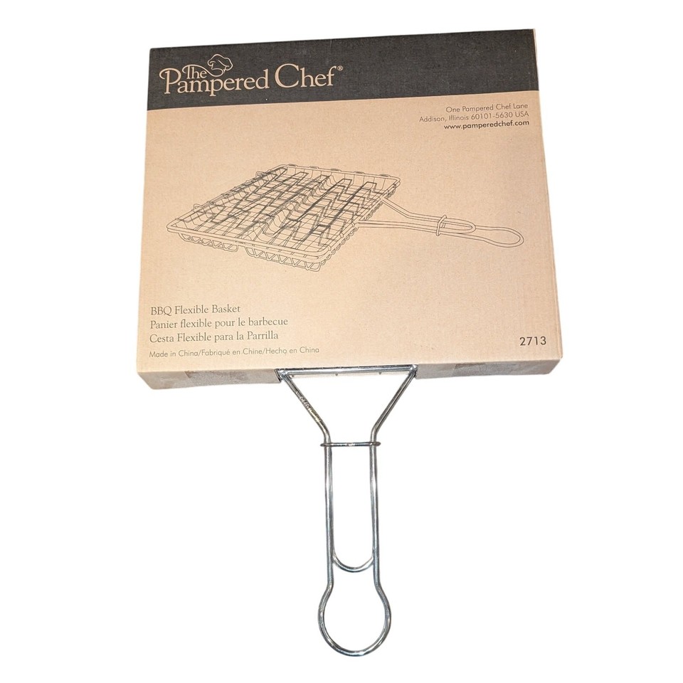 NWT NIP Retired Pampered Chef BBQ Flexible Basket Item Grilling ...