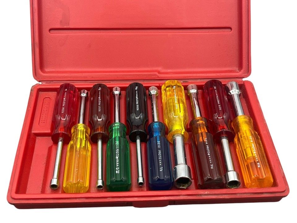 PROTO 11 Piece Solid Round Shank Nut Driver Set 3/16" to 5/8" J9200DB ...