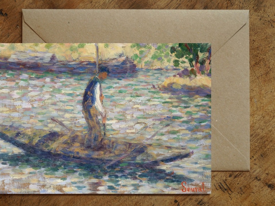 A Fisherman by Georges Seurat (ca. 1884) - A5 Art Print Greeting Card ...