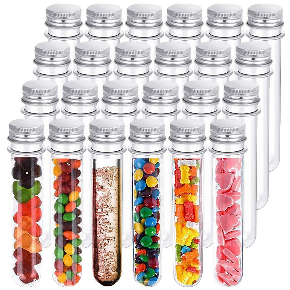 24 PCS Plastic Test Tubes,45 Ml Clear Test Tube with Caps,140 X 25 Mm ...