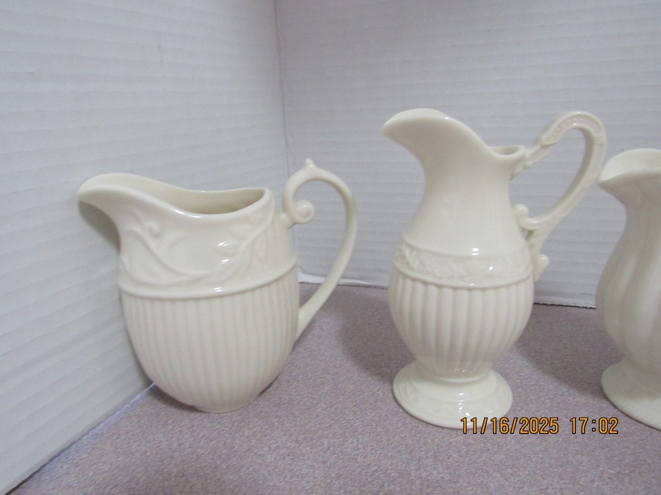 6 Thatcham Creamware Porcelain Creamer Pitcher Ornate Detail Cream ...
