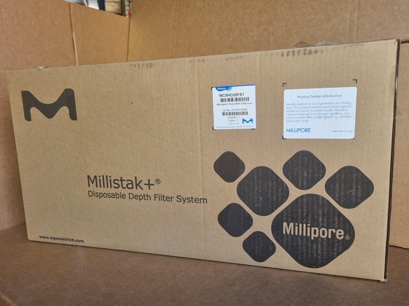 Millipore Millistak Pod C0hc 0.55sq.m MC0HC05FS1 Depth Filter for sale ...