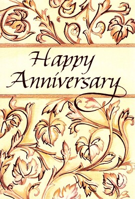 Happy Anniversary Husband Wife Scrollwork Love Letter Blank Greeting ...