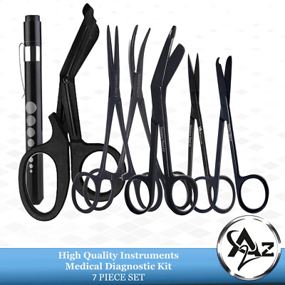 Full Black Medical Kit Diagnostic EMT Nursing Surgical EMS Student ...