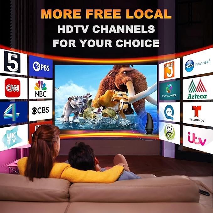 Indoor TV Aerial for Smart & Old TVs, Long Range Reception,Magnetic ...