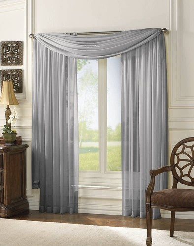 SHEER / SCARF Window Treatments Curtains Drape Valances 63" 84" 95 ...