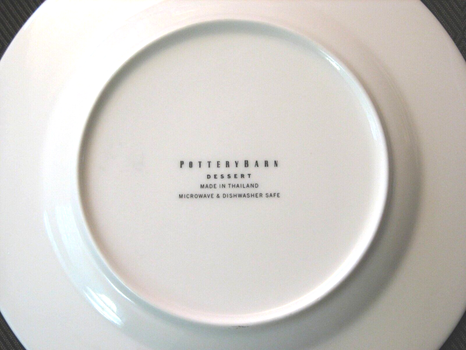 Pottery Barn " Dessert" 4 Plate Set With Black Wording Mint Condition ...