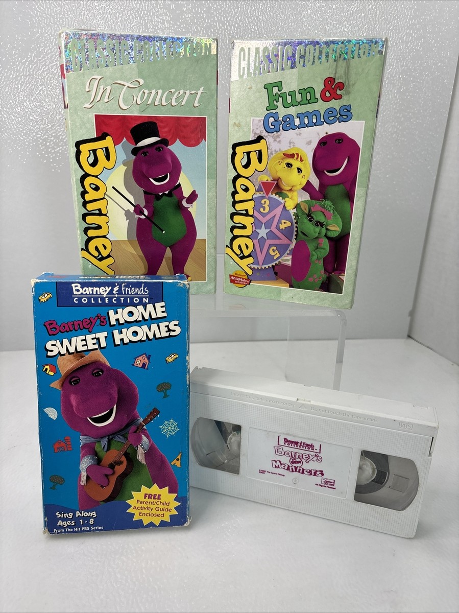 Barney Vhs Lot Home Lot Of 9 Barney Dinosaur VCR VHS Tapes Christmas
