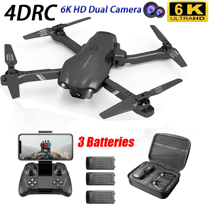 4DRC V13 RC Drone WiFi FPV Wide Angle 6K HD Dual Camera Quadcopter 3 ...