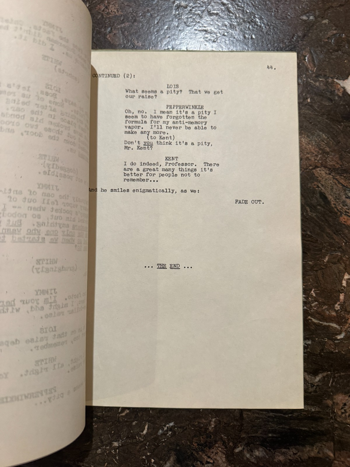 1950s RARE The Adventures of Superman TV Script "The Big Forget" George ...