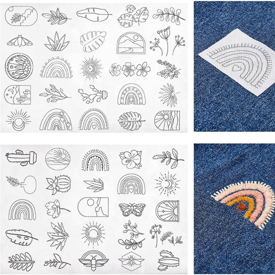 DIY Stitching Embroidery Paper Stick Pattern Stabilizers Beginners ...