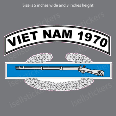 AR-2171 Army Vietnam 1970 Combat Infantry Badge CIB Car Sticker Window ...
