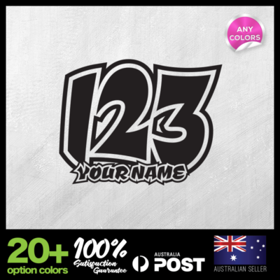 3x Custom MX Racing Number Plate Car Dirt Bike Motorcycle Decals ...