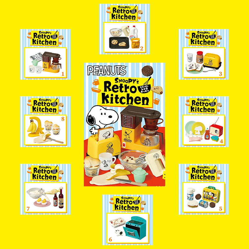 RARE 2015 Re-Ment Snoopy Retro Kitchen Full Set of 8 Pcs for sale ...