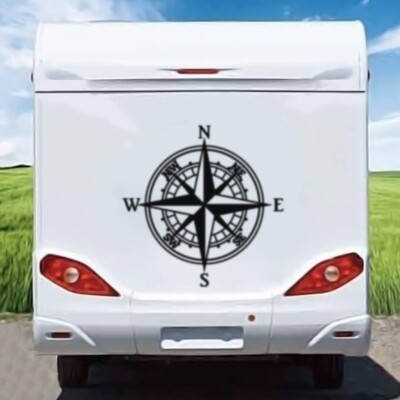 MOTORHOME CAMPER VAN CARAVAN STICKERS DECAL MOUNTAINS Nautical Compass ...