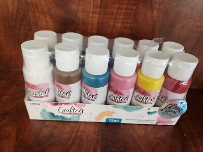Crafter's Collection Acrylic Paint - 12 Piece Set | eBay