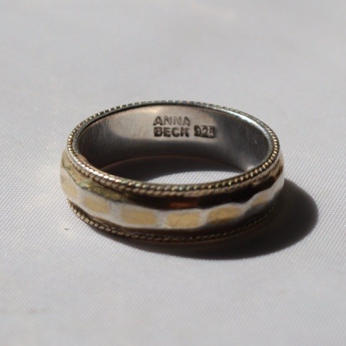 Anna Beck Sterling Silver Ring Beaded Band Signed Designer | eBay