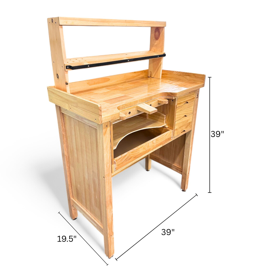 Deluxe Solid Wooden Jeweler's Work bench Set with Organizer ...