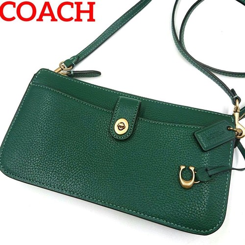 Coach Noah Tabby Shoulder Wallet Leather Green | eBay