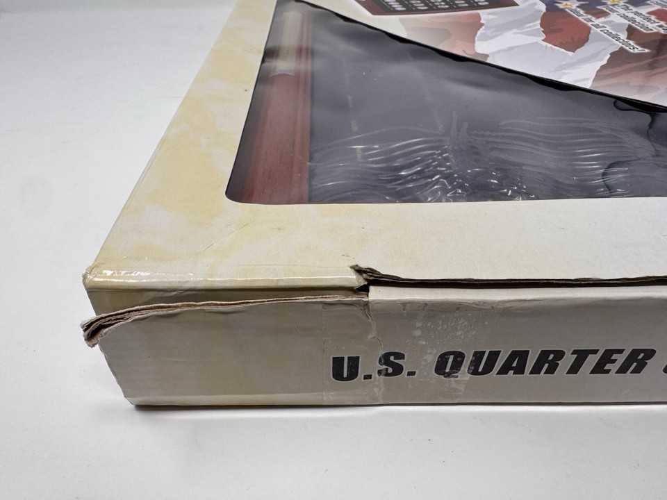 State Quarter Display Board Map 50 States DC Territories 56 Slot Holder ...