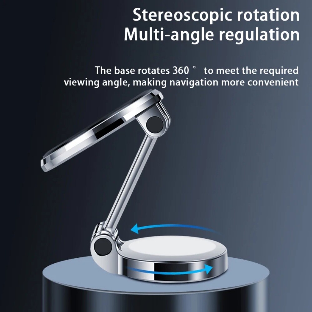 Foldable Magnetic Mobile Phone Holder 360 Rotation Dashboard Phone ...