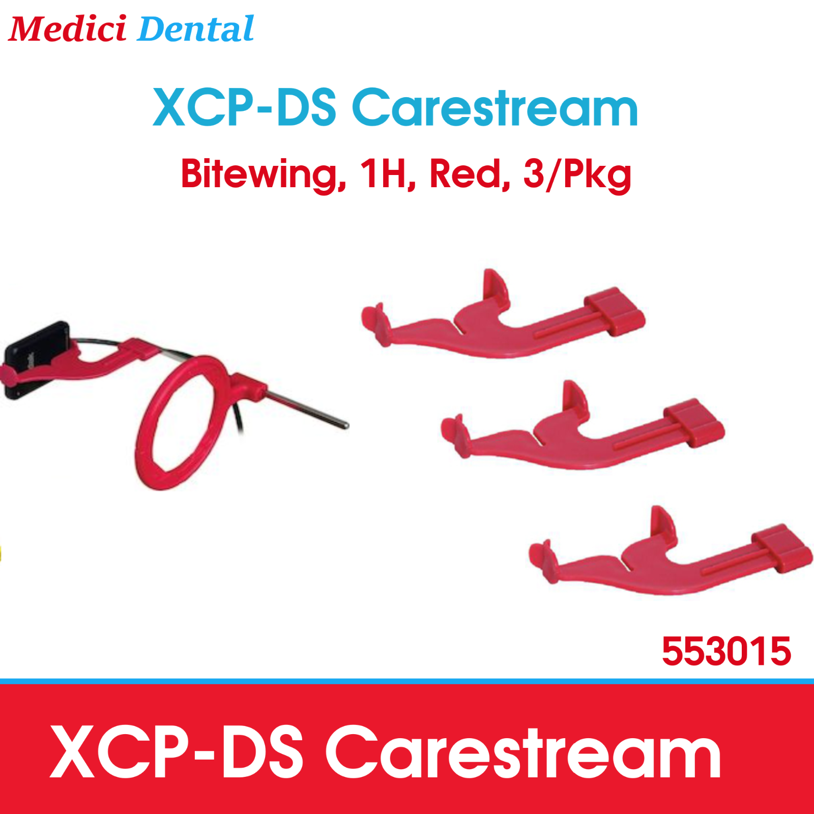 Dental X-Ray XCP-DS Carestream Sensor Holder Bitewing, 1H, 553015, Red ...
