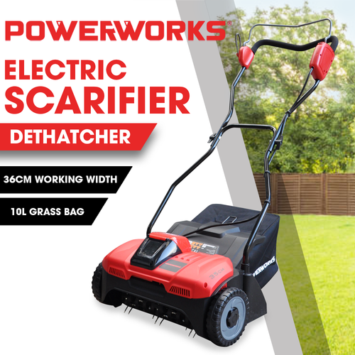 PowerWorks Cordless Scarifier Lawn Rake Dethatcher 40v 2Ah Greenworks ...