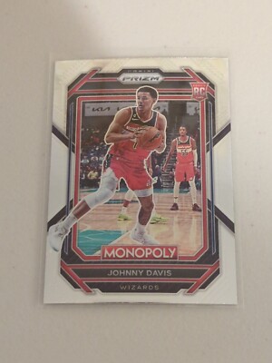 2022-23 PANINI PRIZM MONOPOLY JOHNNY DAVIS ROOKIE prizm BASE #90 WIZARD ...