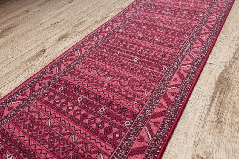 Modern HALL Runner 'RYMA' Aztec gum claret NON-slip Stairs Width 67 ...