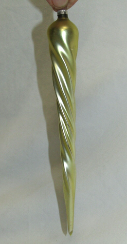 West German Antique Gold Glass Spiral Icicle Vintage Christmas Ornament ...