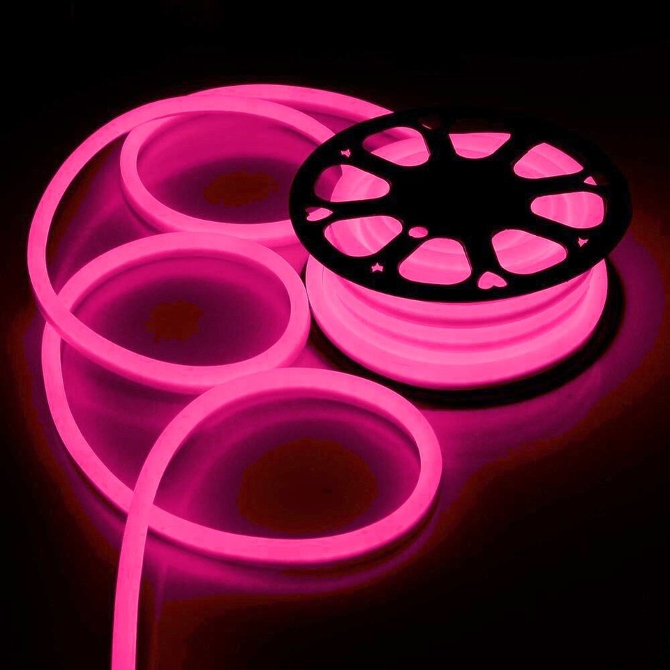 50/100/150/330ft LED Neon Rope Soft Light Strip Party Home Bar Decor ...