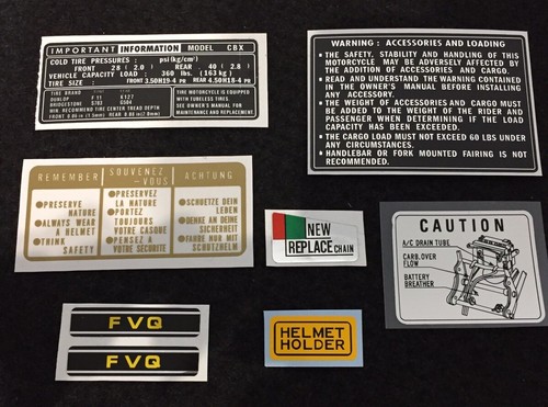 CBX 1979-1980 "WARNING&SERVICE" KIT REPRODUCTION DECAL CBX1000 | eBay