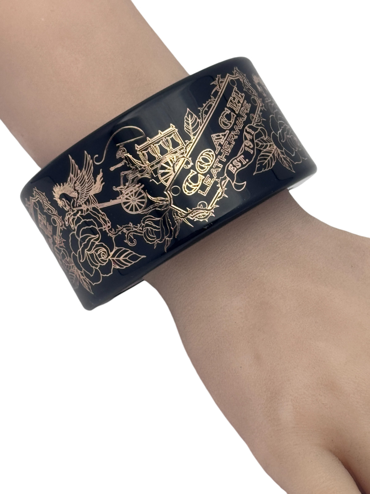 Coach Vintage Logo Tattoo Pegasus Horse Carriage Resi… - Gem