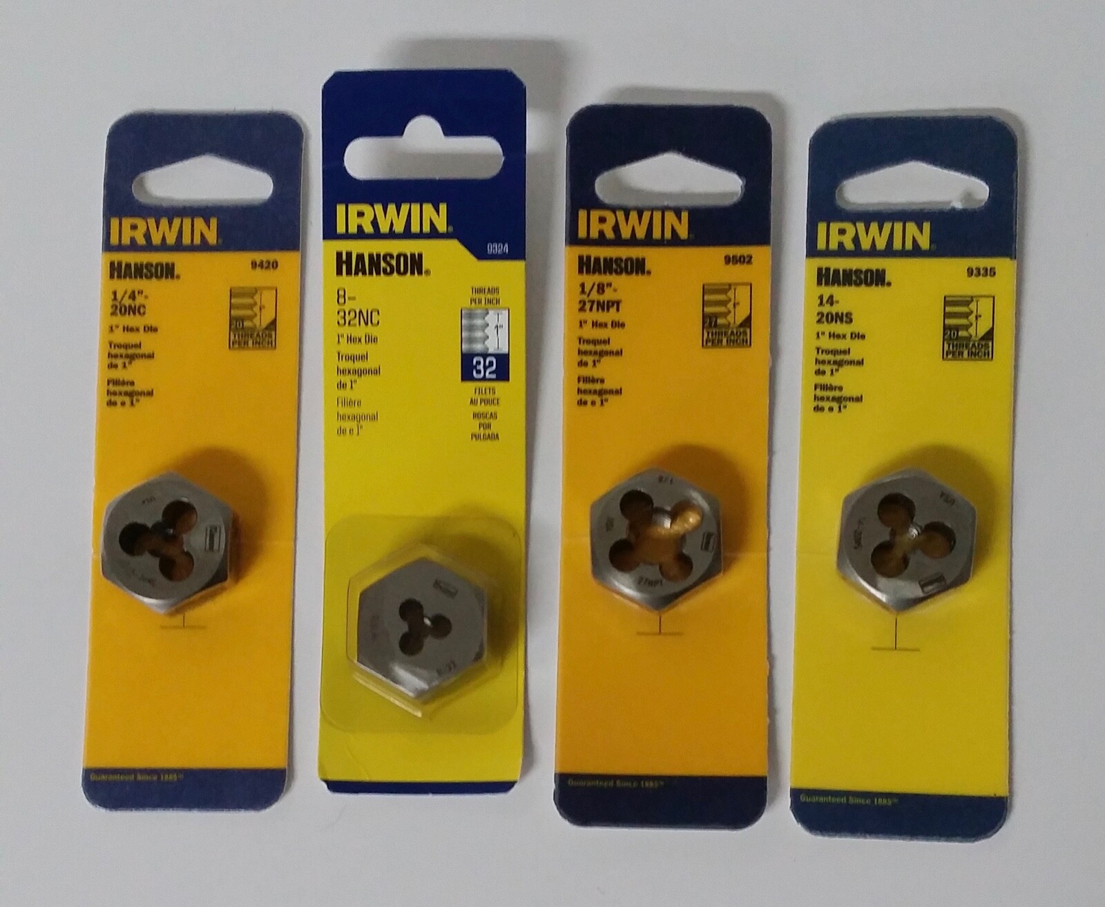 NEW SET OF 4 IRWIN HANSON 1" HEX DIE 9324 9335 9420 9502 | eBay