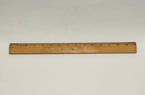 Westcott Old Logo 15" Wood Ruler with Metal Strip Edge Beveled USA Wear ...