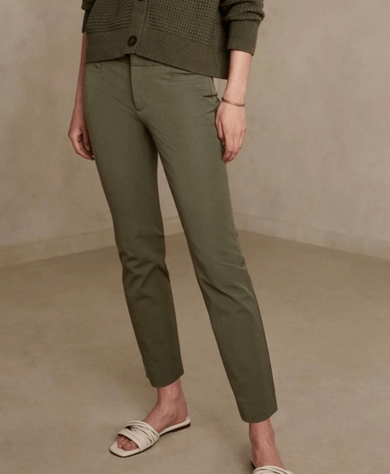 Banana Republic Sloan curvy fit green pants size 8 tall | eBay