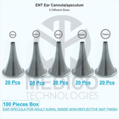 100 PCS Ear Speculum/Cannula For Otoscope Otolaryngology ENT Medical ...